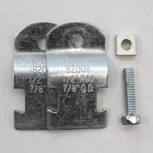 B-LINE ZINC-PLATED CARBON Steel Finish 1/2" Rigid Strut Strap Pipe ...