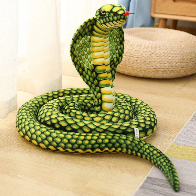 NEW GIANT COBRA Snakes Plush Toy Simulation Long Python Stuffed Doll ...
