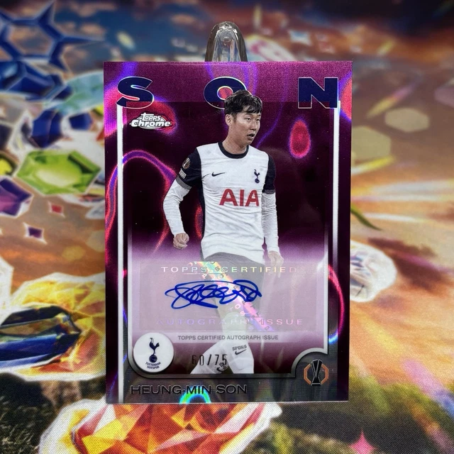 HEUNG MIN SON 2025 Topps Chrome Magenta Lava Refractor Auto /75 ...