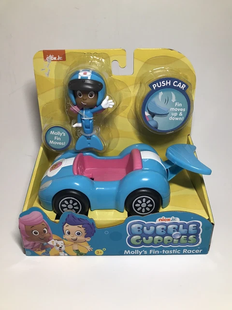 NICK JR BUBBLE Guppies Molly's Fin-tastic Racer Plastic Blue Fin Push ...