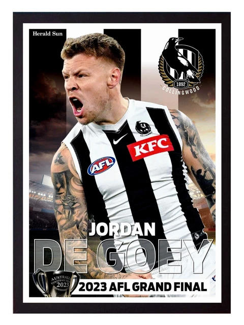 FRAMED 2023 COLLINGWOOD Magpies AFL Premiers Poster - Jordan De Goey ...