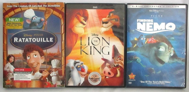 DISNEY 3 DVD Lot Finding Nemo Ratatouille The Lion King Kids £6.65 ...