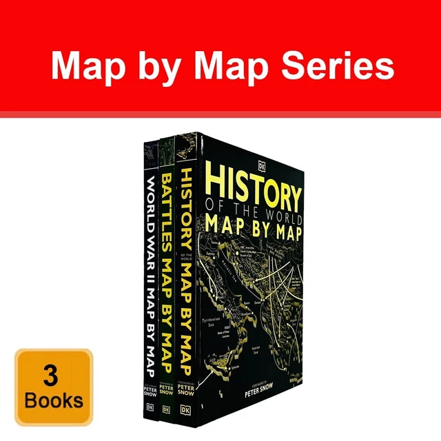 MAP BY MAP Series 3 Books Collection Set by DK Battles, History of the ...