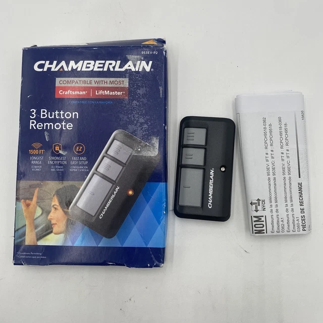 CHAMBERLAIN 3 BUTTON Remote Garage Door Opener 953EV-P2 NO CLIP £16.66 ...