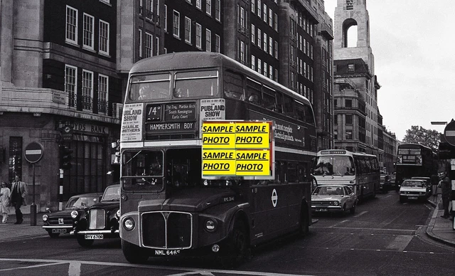 LONDON TRANSPORT B&W Bus Photograph 35mm Negative-RML 2646 Route 74B £1 ...