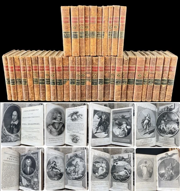 SHAKESPEARE COMPLETE SET works of plays 38 volumes 1784 Bells Edition £ ...