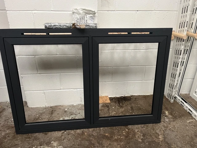 NEW GREY/GREY FLUSH casement upvc un glazed window 1560 w x 1030 h with ...