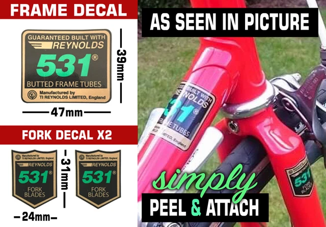 REYNOLDS 531 DECAL Set for Frame & Fork EUR 14,39 - PicClick FR
