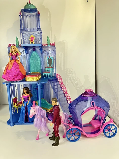 BARBIE & THE Diamond Castle Playset 2008 House Dolls Horse & Carriage ...