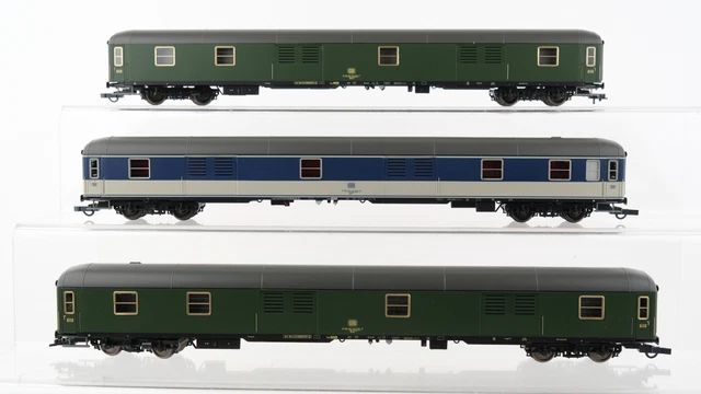 PIKO H0 KONVOLUT Personenwagen Gepäckwagen grün, Gepäckwagen grau/blau DB EUR 84,99 - PicClick DE