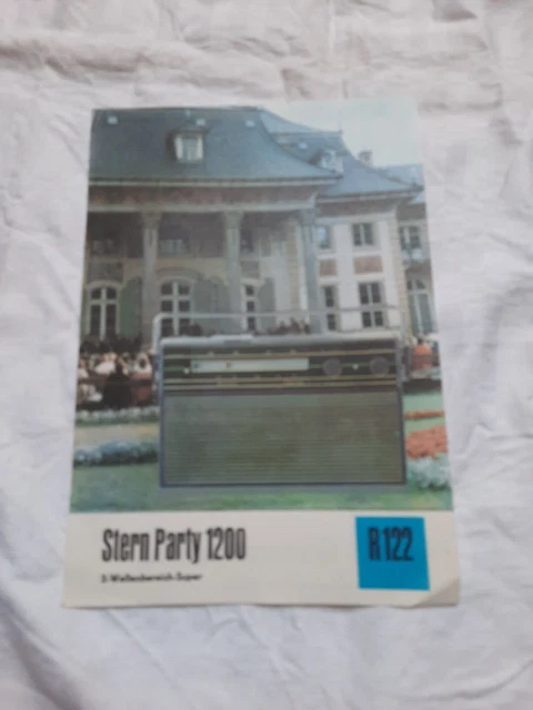 DDR WERBUNG REKLAME RFT Stern Party 1200 R 122 VEB Stern-Radio Berlin ...