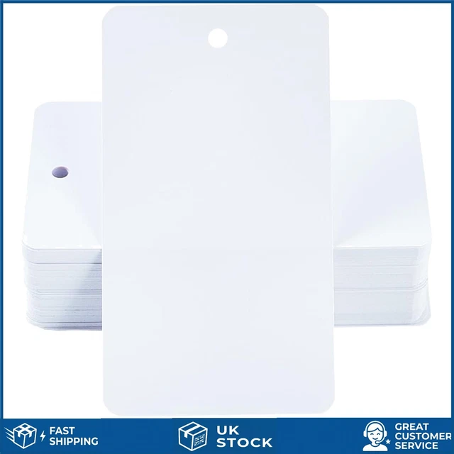 DURABLE WATERPROOF WHITE Plastic Shipping Tags for Labels 5x9cm 100Pcs ...