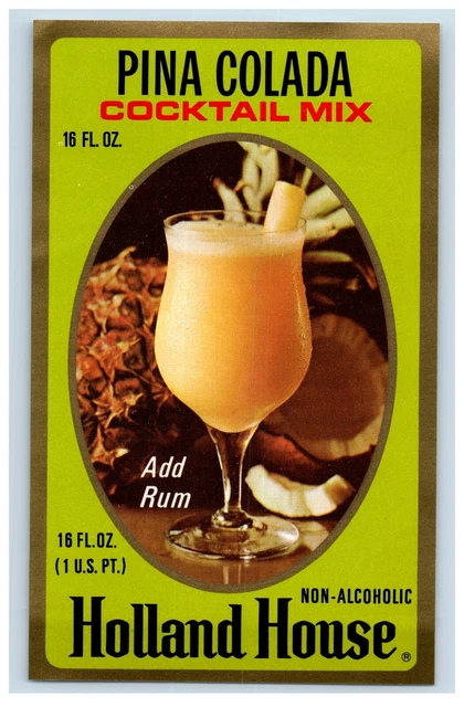 1950'S-70'S HOLLAND HOUSE Pina Colada Cocktail Label Original S57E £27. ...