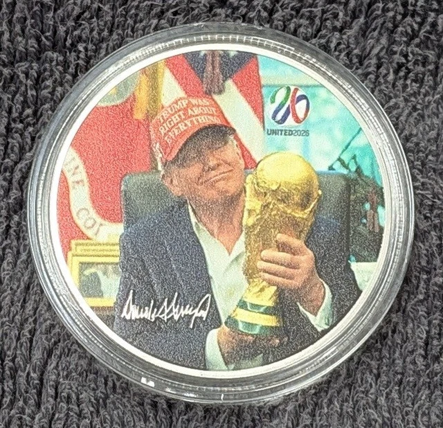 DONALD TRUMP SILVER Coin FIFA World Cup 2026 250 Signature USA Ronaldo ...