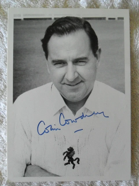 RARE SIR COLIN Cowdrey Signed In Person Postcard Collectable Cricket ...