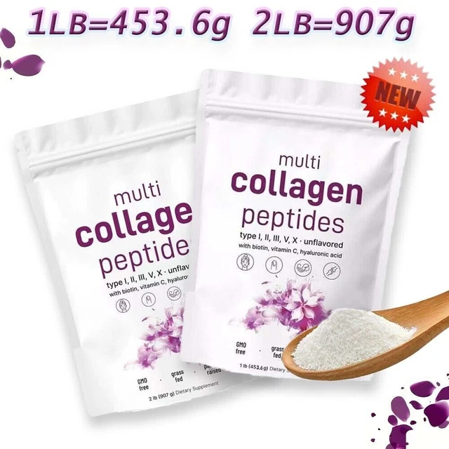 (TYPE I,II,III,V,X) MULTI Collagen Peptides Powder-Hydrolyzed Protein ...