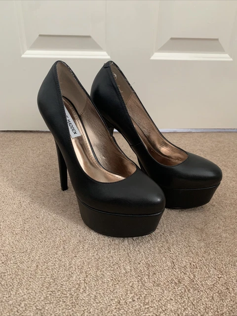 GENUINE STEVE MADDEN Leather Platform Heels Black U.K. 6 £26.68 ...