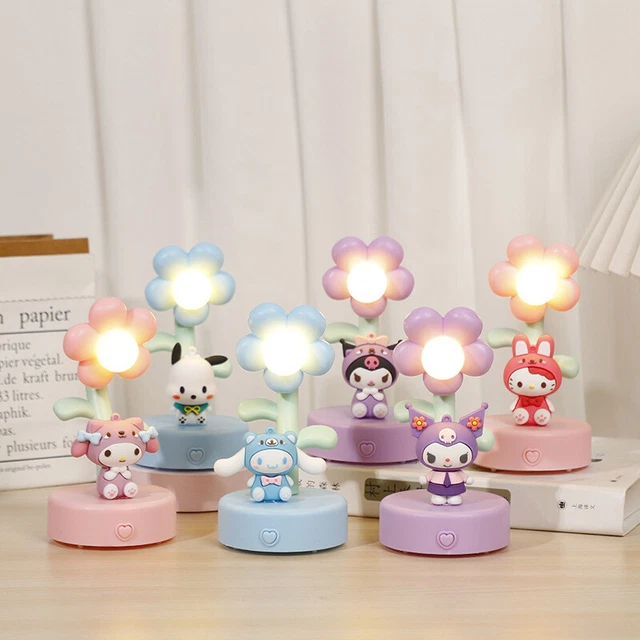 HELLO KITTY KUROMI Cinnamon Anime LED Night Light Sunflower Cute ...