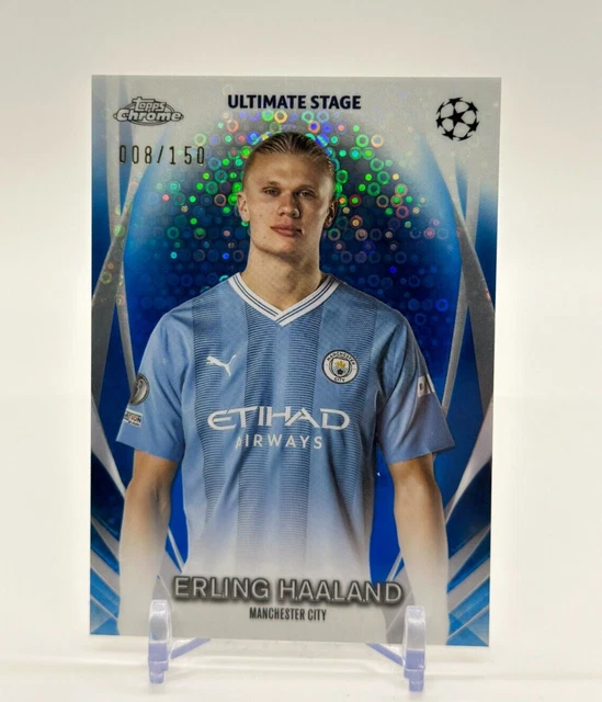 2023-24 TOPPS UEFA Chrome Erling Haaland #USC-32 Ultimate Stage bleu ...