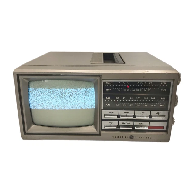 VINTAGE GENERAL ELECTRIC GE Portable TV AM/FM Radio Model 7-7150B (Dec ...