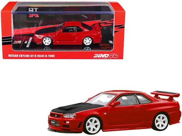 NISSAN SKYLINE GT-R (R34) R-Tune RHD Active Red 1/64 Diecast Model Car ...
