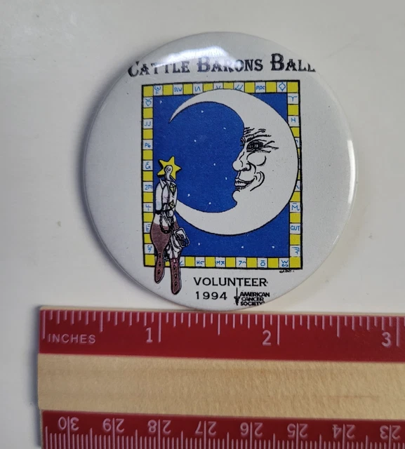 VINTAGE 1994 CATTLE Baron's Ball volunteer pin-back button £8.83 ...