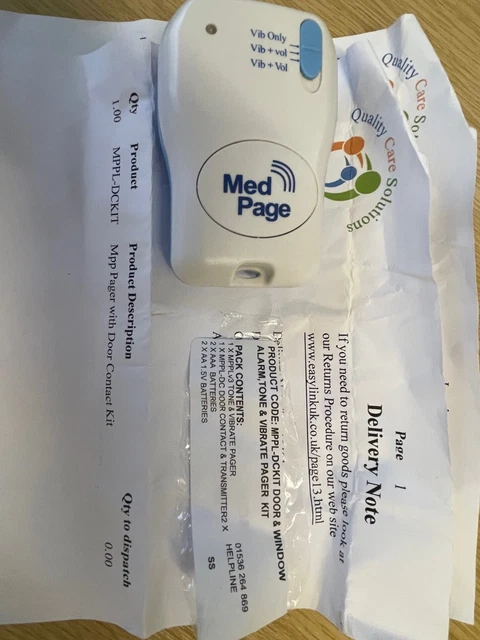 MEDICARE DOOR ALARM with pager and sensor £8.11 - PicClick UK