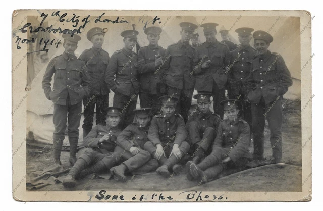 WW1 PHOTO 7TH Battalion London Regiment soldiers, Nov 1914 Crowborough ...