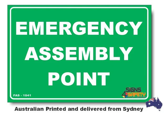 EMERGENCY ASSEMBLY POINT Sign $7.99 - PicClick AU