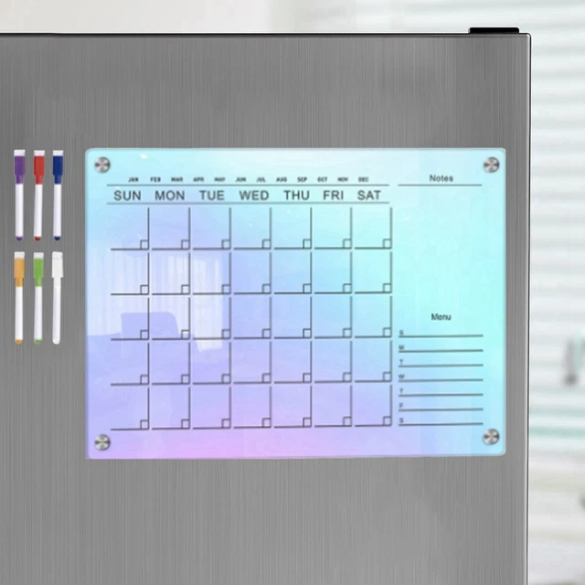 ACRYLIC MAGNETIC PLANNER Clear Dry Erase Board for Fridge K2B64424 $29. ...