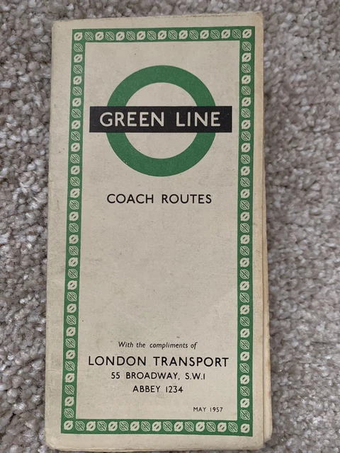 LONDON TRANSPORT GREEN LINE Coach routes map 1957 £0.99 - PicClick UK