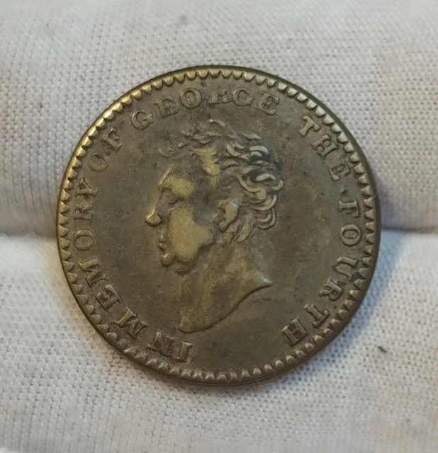 GEORGIAN BRASS TOKEN 1830 Commemorative Death of George IV £4.99 ...