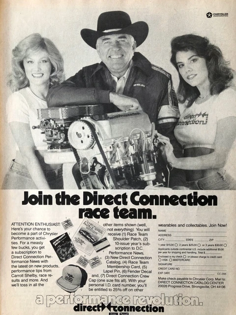 1985 DODGE CARROLL Shelby Mopar Direct Connection original color ad £4. ...