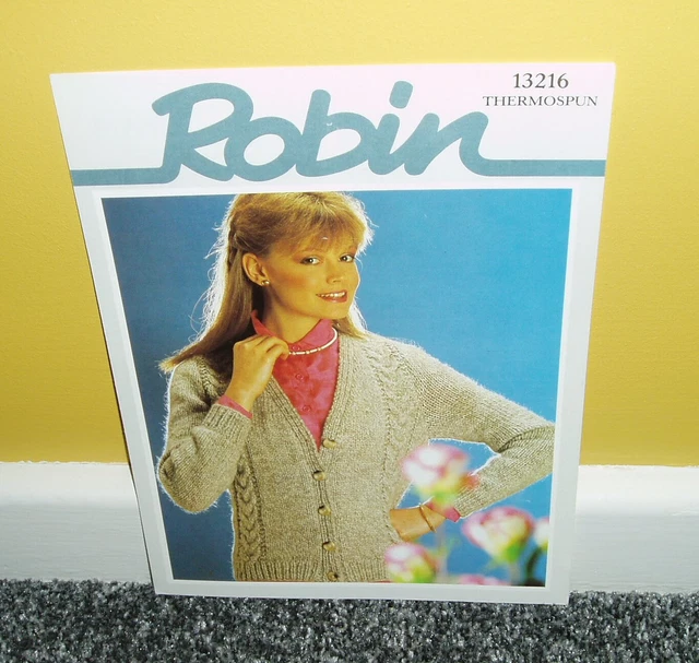 ROBIN VINTAGE KNITTING pattern - ladies cable cardigan - 13216 - NEW £0 ...