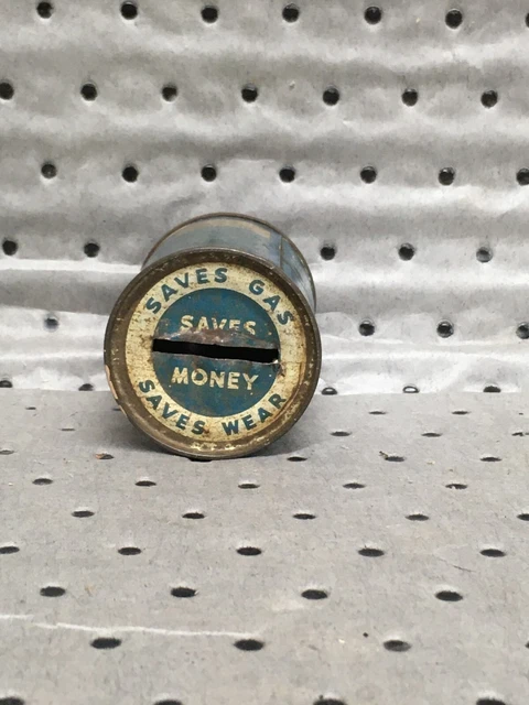 OLD ORIGINAL CALTEX Rpm Motor Oil Tin Australia Small Money Box Scarce ...