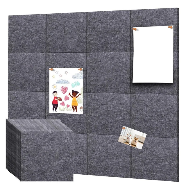 CORK BOARD WALL Felt Board Tile with 60 Push Pins and Safe ...