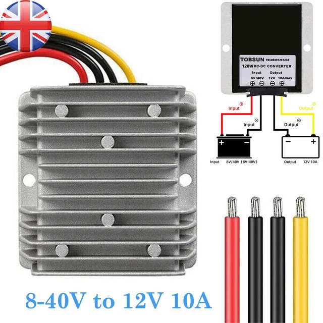8-40V TO 12V 10A DC Voltage Stabilizer Car Power Supply Regulator Waterproof £18.59 - PicClick UK