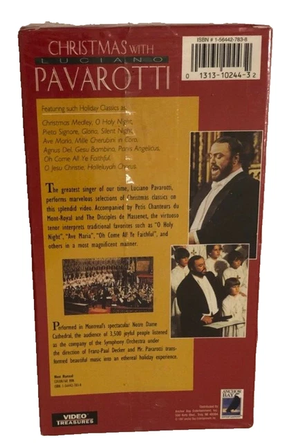 CHRISTMAS LUCIANO PAVAROTTI Live Concert Montreal Symphony VHS Vintage ...