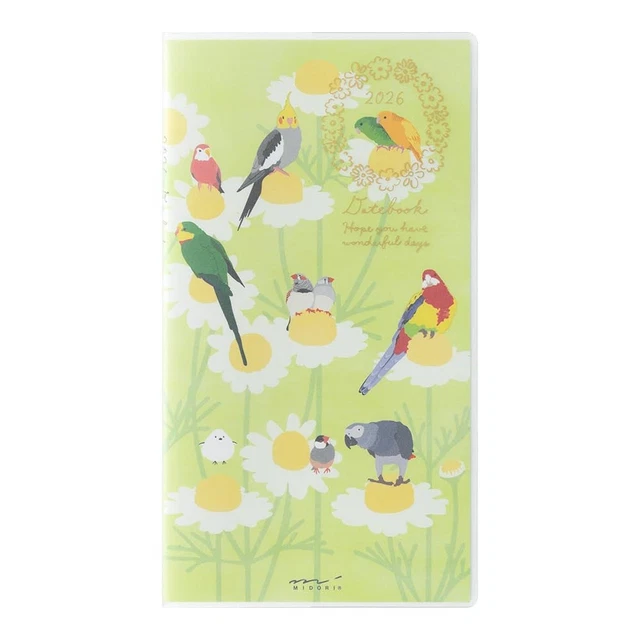 DESIGNPHIL MIDORI POCKET Diary 2026 Slim Monthly Bird Pattern $27.37 ...