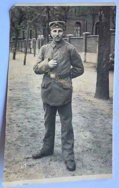 ORIG. FOTO AK Soldat WK1 WW1 Erster Weltkrieg Uniform um 1917 Altona ...