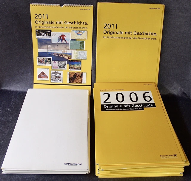 17 BRIEFMARKENKALENDER DEUTSCHE Post, Originale mit Geschichte EUR 19 ...