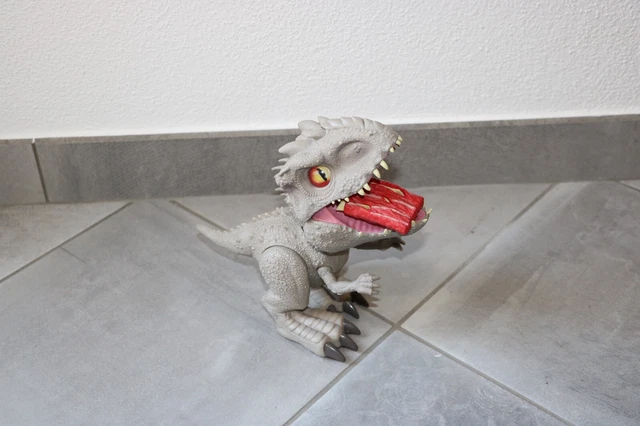 BABY INDOMINUS REX carne Jurassic World Mattel cucciolo Dinosauro ...