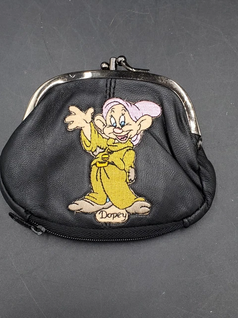 DISNEY SNOW WHITE and the Seven Dwarfs - Dopey Black Coin Purse 4"x5" £ ...