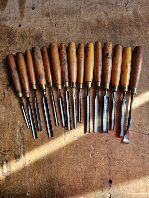 A FINE SET Of 15 Carving Gouges And Chisels - Marples Addis Sorby Ward £149.99 - PicClick UK