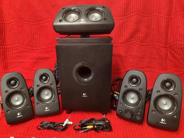 LOGITECH Z506 SURROUND Sound Speaker System Sub + 5 Speakers (with a ...