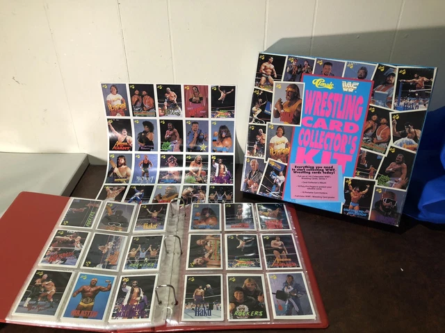 1990 WWF CLASSIC Wrestling Card Collectors Kit 145 Cards Set WWE W/ Rare Poster $175.00 ...