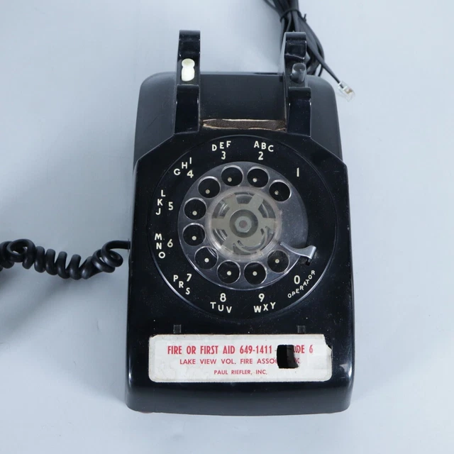 VINTAGE 565HK BELL Western Electric Black Desk Rotary Phone Multi Line ...