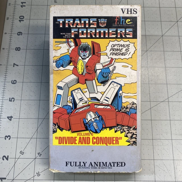 THE TRANSFORMERS VHS Tape Vol 5 DIVIDE AND CONQUER FHE Big Box 1984 ...