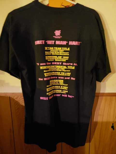 1997 WWF WWE Bret Hitman Hart Double Sided Original Shirt Legend ...