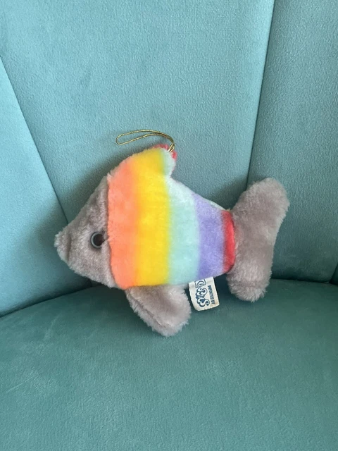 PMS RAINBOW FISH You Soft Plush Stuffed Teddy Toy Doll 90s VTG 10" Baby ...